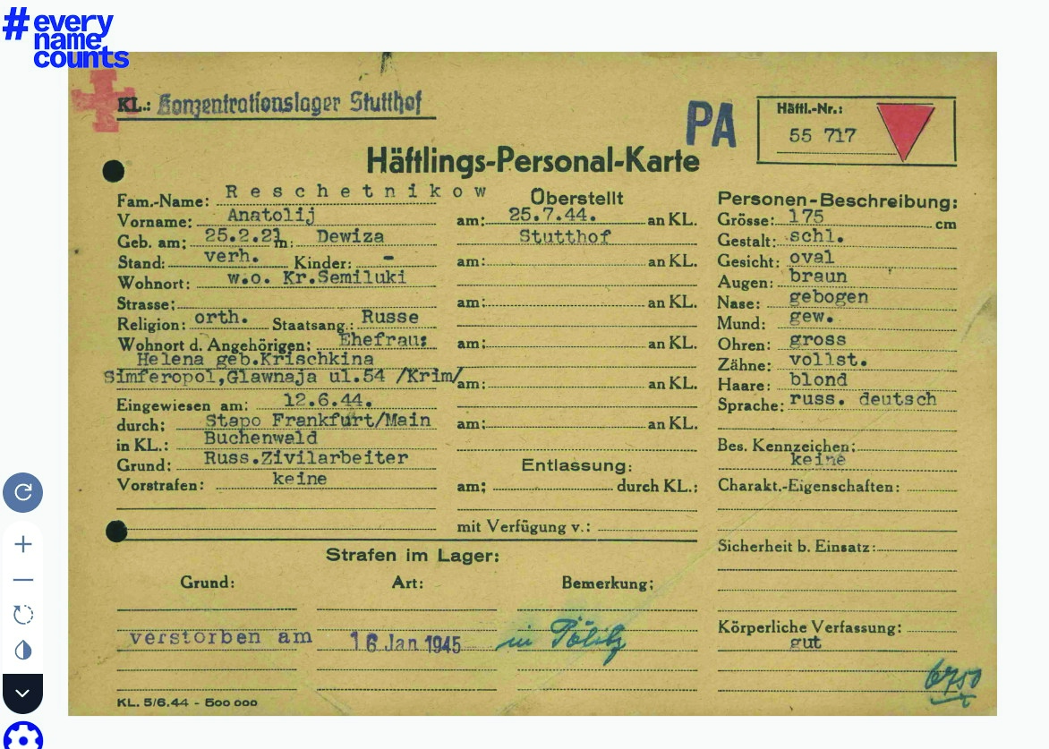 Arolsen Archives – Every Name Counts · Schwankhalle